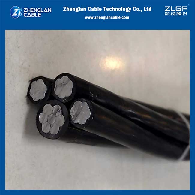 Quadruplex AAC/XLPE 4x4/0AWG Overhead Insulated Cable Aerial Bunched Cable