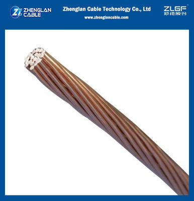 Bare Copper Clad Stranded Grounding Wire Stainless Steel Conductor