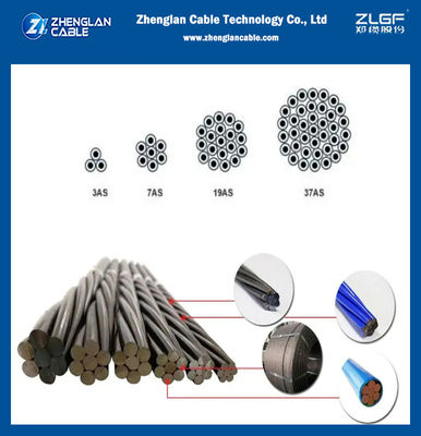 1/4 '' And 3/8'' EHS Galvanized Steel Strand ASTM A 475 Zinc Coated /Guy Wire/Ground Wire