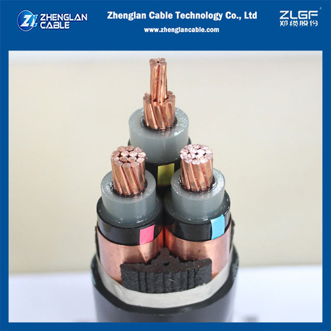 MV underground cable N2XSY 6/10KV 3x70mm2 CU/SC/XLPE/SC/CTS/PE IEC60502-2