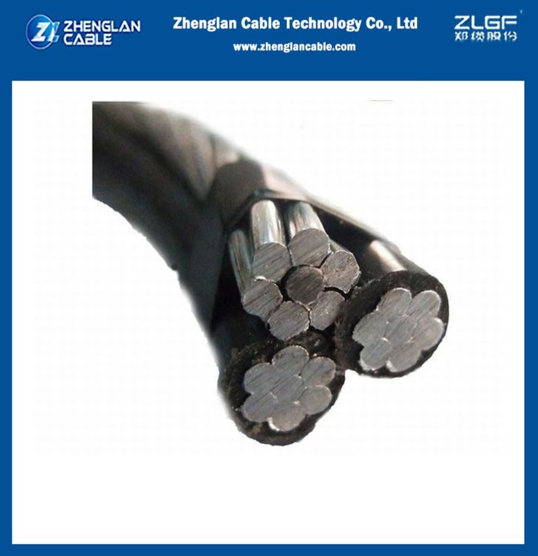 Overhead Insulated Cable ABC 0.6/1KV AAC/XLPE+ACSR 2X6AWG+1X6AWG Triplex Type Aluminum Conductors