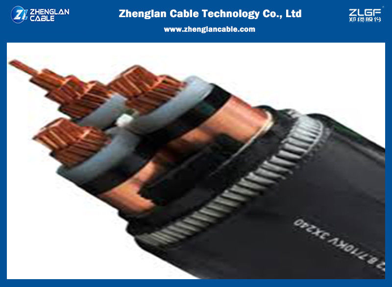 33KV Cu XLPE SWA/STA PE Medium Voltage Power Cables 3x75 SQMM