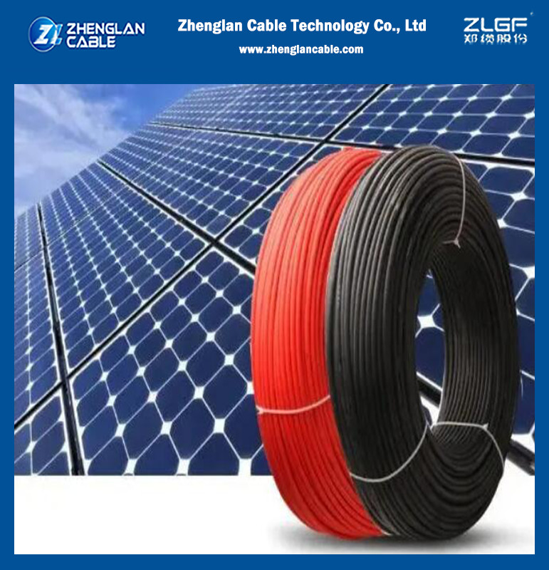 Tinned Copper Xlpe Solar Power Cable H1z2z2-K 1-10m 6mm2 Red Tuv Roll ...