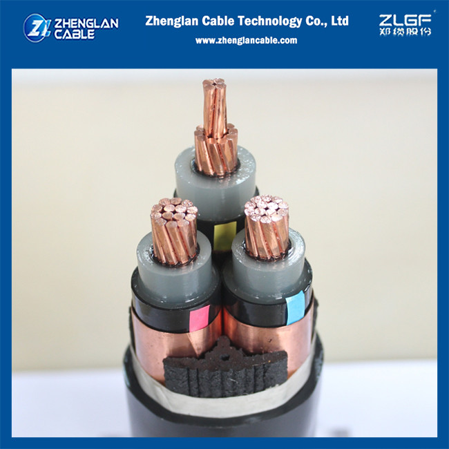 MV underground cable N2XSY 6/10KV 3x70mm2 CU/SC/XLPE/SC/CTS/PE IEC60502-2
