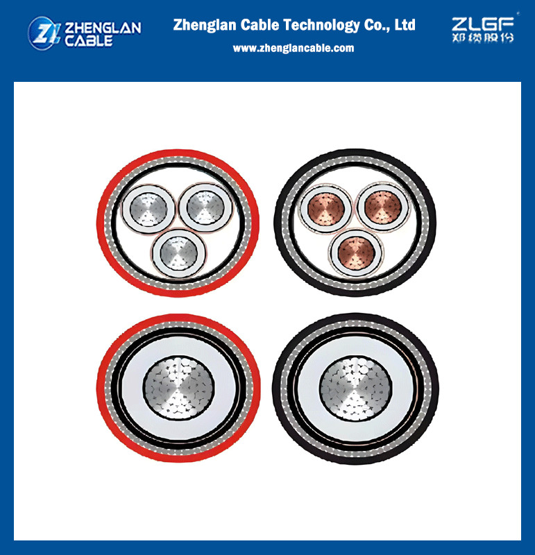 Three / Single Core XLPE Insulated Screened PVC Sheathed Aluminum ...