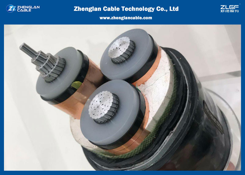 3C Aluminum Conductor XLPE Medium Voltage Cables , 8.7/15kV Armoured ...