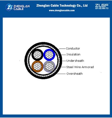 0.6/1KV 4x50mm2 CU/XLPE/PVC/SWA/PVC LV Power Cable Copper Conductor ...